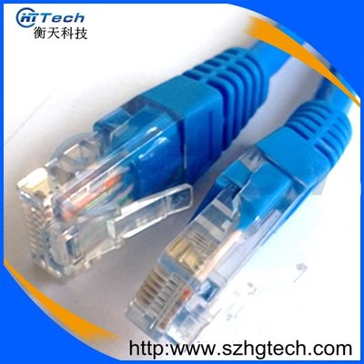 Pass Fluke Test Bare Copper Cat6 Patch Cord Blue Color supplier