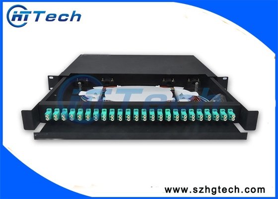 Sliding Type Loaded 19Inch 1u 24Port Fiber Optic Patch Panel LC / SC / FC supplier