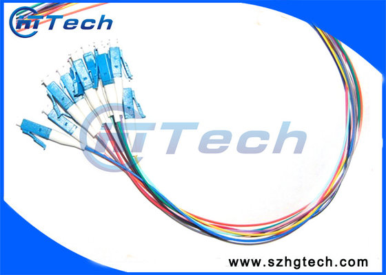 LC Ribbon Type Fiber Optic Pigtail 12Cores Singlemode Multimode Without Jacket supplier
