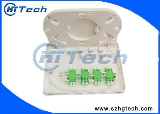 Plastic shell SC 4 Core Fiber Optic Termination Box,  SC/LC/FC Port Fiber Optic Faceplate supplier
