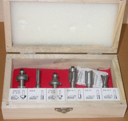 6 Set router bit sets for cutting Laminate board, artificial stone