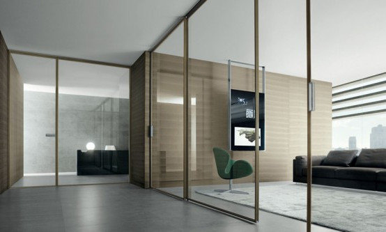 Meeting Room Clear Glass Partition Walls With Laminated Glass Panel ISO 12543 supplier