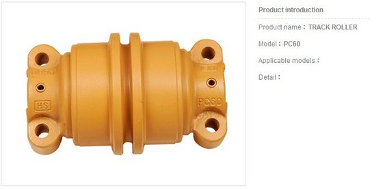 Black Or Yellow Carbon Steel Excavator Spare Parts Undercarriage Parts Track Roller HRC50-56