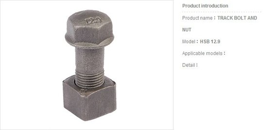High Strength 12.9 Grade Track Bolt And Nut Sprocket Bolt And Nut Excavator Spare Parts