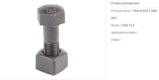 High Strength 12.9 Grade Track Bolt And Nut Sprocket Bolt And Nut Excavator Spare Parts