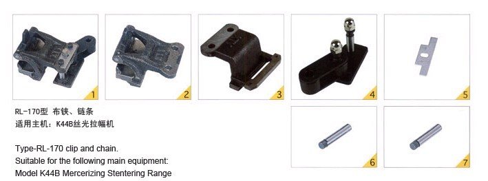 Model K44B Mercerizing Stentering Range Stenter Machine Parts Clip, Chain, Pin Holder OEM