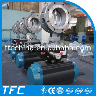OEM Carbon Steel air operated pneumatic butterfly valve, regulating butterfly valve