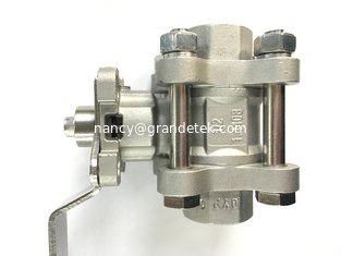China ISO 5211 Locking Handle 3 PC Ball Valve Stainless Steel NPT Thread supplier