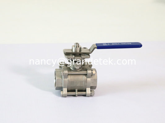 3PC ball valves with high mounting pad type B PAI 1000PSI threaded ends for actuators supplier