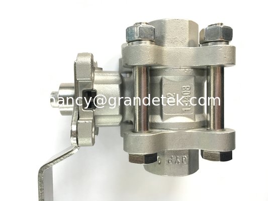ISO 5211 Locking Handle 3 PC Ball Valve Stainless Steel NPT Thread supplier