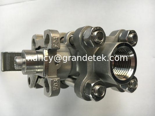 ISO 5211 Locking Handle 3 PC Ball Valve Stainless Steel NPT Thread supplier