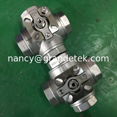 ISO 5211 Locking Handle 3-way Ball Valve Stainless Steel NPT Thread supplier