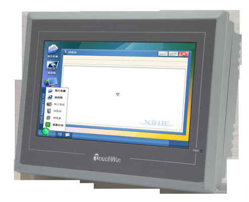 PLC integrado de la pantalla táctil HMI con el logotipo de Siemens y el inversor de la frecuencia