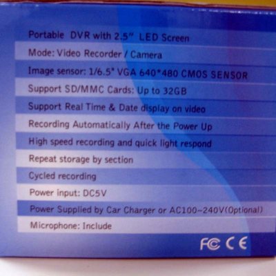HD Portable DVR HD Portable car blackbox DVR 6 IR LED Cameras with 2.5" TFT LCD Screen 270° LS Rotator