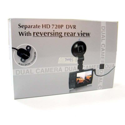 3.5 inch 1.3mp coms sensor hdmi video / photo dual cameracar blackbox dvr with 360 degree rotation