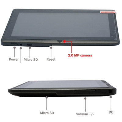 0.3mp t 정면 사진기 터치패드 정제 PC A13 1ghz Ddr3 512mb
