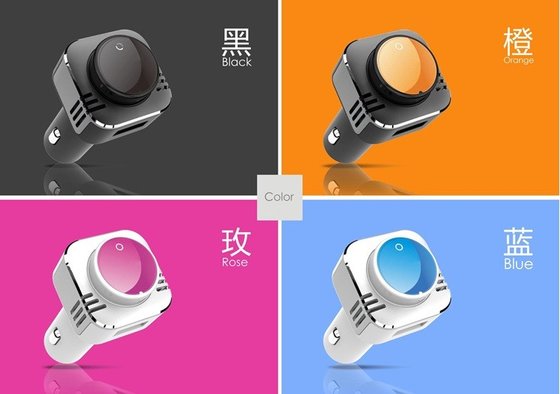 Universal Vehicle - mounted wireless bluetooth earphones White / Black / Orange