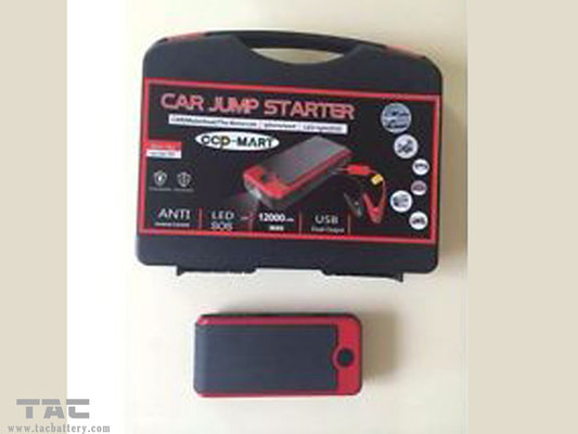 Red 12000mAh Jump Starter Kit with Both Home and Car Adpator Mobile Phone Switch