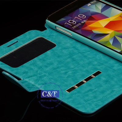 Slim PU Leather Flip S-view Window Samsung Galaxy S5 I9600 Case , Mobile Phone Shells