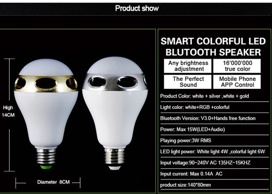 Small Smart Led Light Bluetooth Speaker Wireless Lamp , Colorful Light 6W