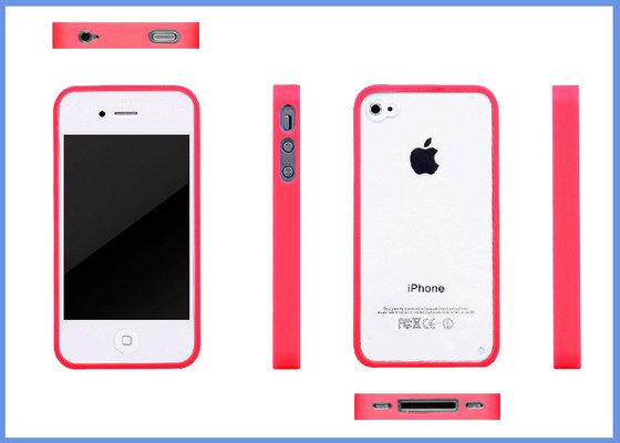 Custom Transparent Mobile Phone Case With Silicone Middle Frame For iPhone 4 / 5 / 5S / 5C