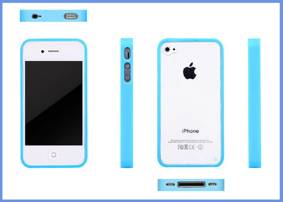 Custom Transparent Mobile Phone Case With Silicone Middle Frame For iPhone 4 / 5 / 5S / 5C