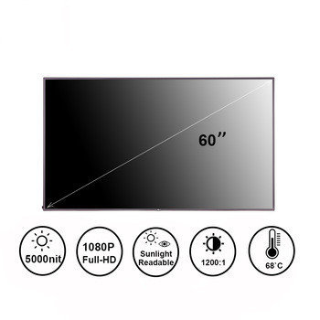 상업적인 높은 광도 LCD 스크린 60 인치 3000니츠 창 전시 740*420*45.5mm