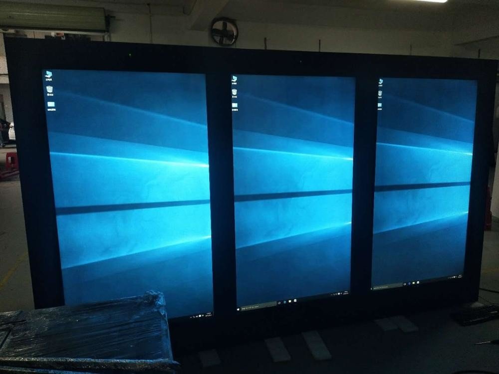 1 3 팬 냉각을 가진 좁은 날의 사면 LCD 영상 벽 전기 용량 접촉에 의하여