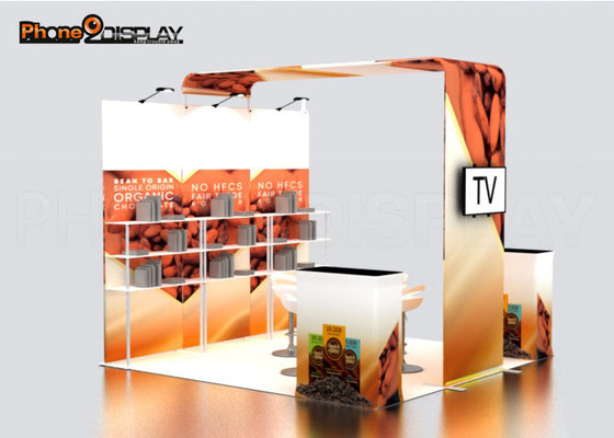 Effective Trade Show Booths , 10*10 FT Conference Booth Design With Aluminum Tube