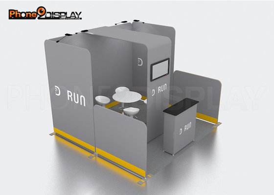 Expo Display Stand 10x10 Trade Show Booth Design With CMYK Printing Led Lights
