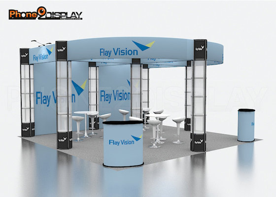cadre en aluminium de publicité d'équipement de cabine du salon commercial 20x20 de 6x6M avec la tour en spirale