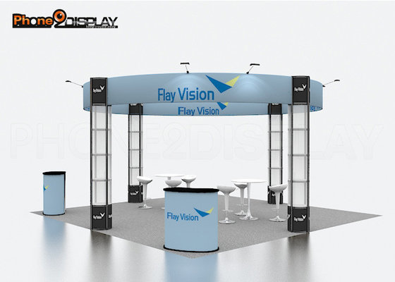 la cabine de publicité de salon commercial de 20x20ft conçoivent en fonction du client avec le matériel de cadre d'alliage d'aluminium