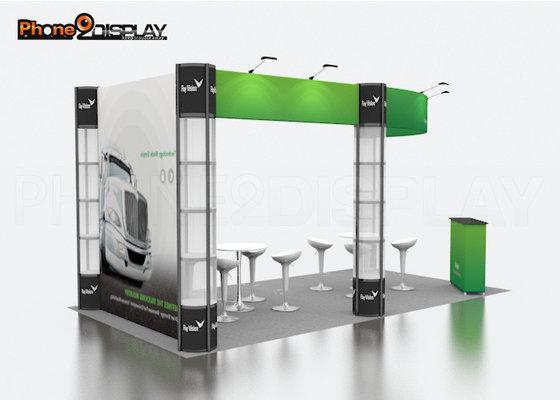 Cabine faite sur commande de tissu de tension/cabine en aluminium de Portable de salon commercial d'affichage