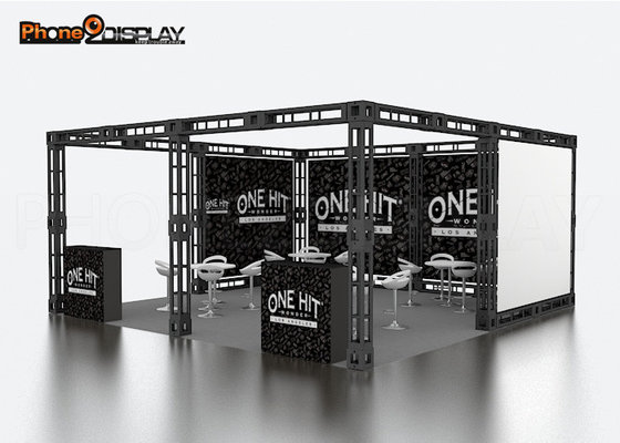 Fashion Display Trade Show Booth Modern Exhibition Stand With Aluminum Truss Systems