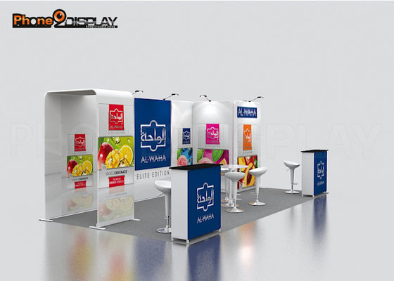 Durable Portable Exhibition Booth 3x6 Aluminum Frame With Tension Fabric