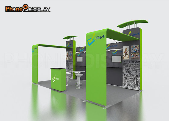 Cabine faite sur commande contagieuse 10x20FT de salon commercial d'oeil pour annoncer l'affichage