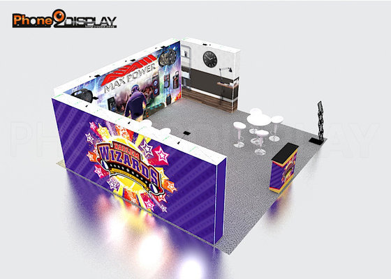 La taille standard de cabine d'exposition de cadre en aluminium/exposition modulaire de salon commercial se tient