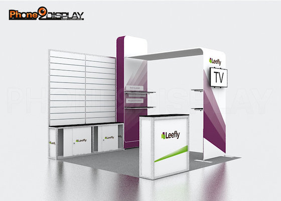 Cabines faciles de salon commercial de Slatwall d'objet exposé avec l'impression de transfert de chaleur de CMYK