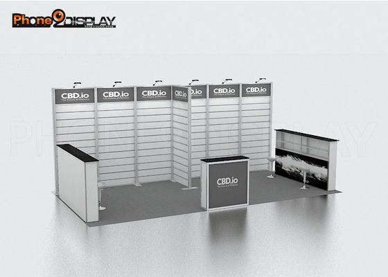 Les cabines portatives de salon commercial de 3x6 Slatwall montrent BT-SB0105 avec des étagères