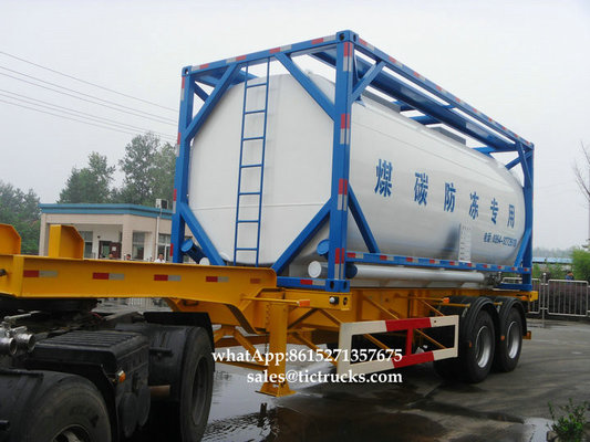 Portable iso Tank Container 20000L-24000LSolvents, antifreeze Ethylene glycol  WhatsApp:8615271357675  Skype:tomsongking