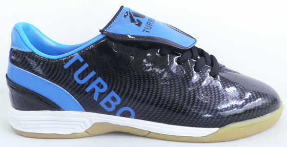 Customized Indoor Soccer Shoes for men Shinning PU / Rubber sole Blue