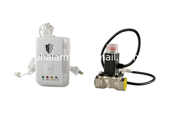 EN Standard 2 in 1 Combine AC Powered Combustible Gas & Carbon Monoxide Alarm With Shutoff Valve Factory Direct-Sale