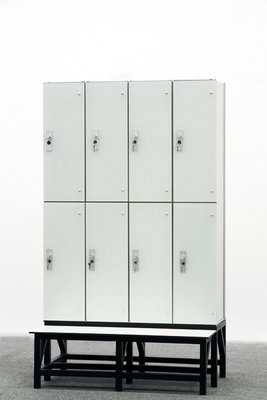 Gym HPL locker shelves Public compact laminate board bench locker school lockers