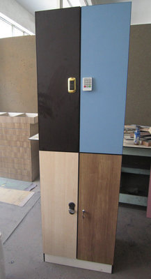 Gym HPL locker shelves Public compact laminate board bench locker school lockers