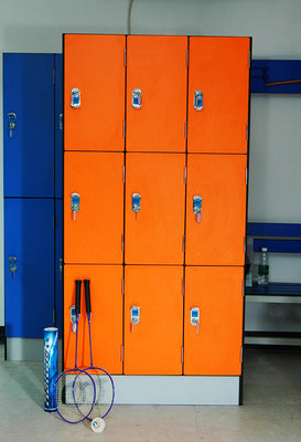 Gym HPL locker shelves Public compact laminate board bench locker school lockers