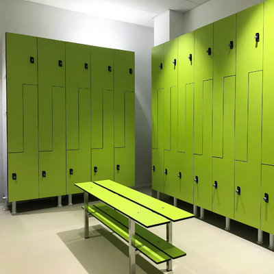 Waterproof compact laminate gym lockers and bench gym fitness club lockers