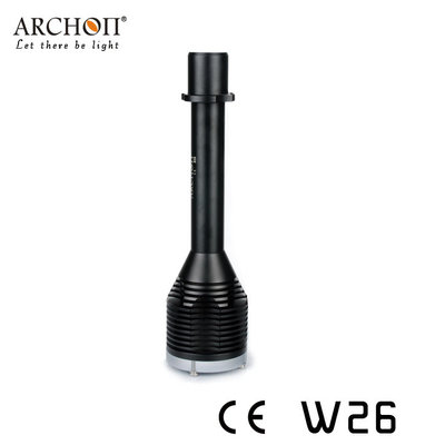 Durable Primary Waterproof Led Underwater Diving Flashlight In Black Color