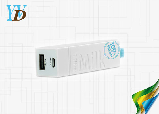 Milk Carton 2600 mAh Smartphone Power Pack With Li-Ion Battery