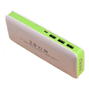 Mobile LED Light ABS External Cellphone 13000mAh Multi-function Power Bank