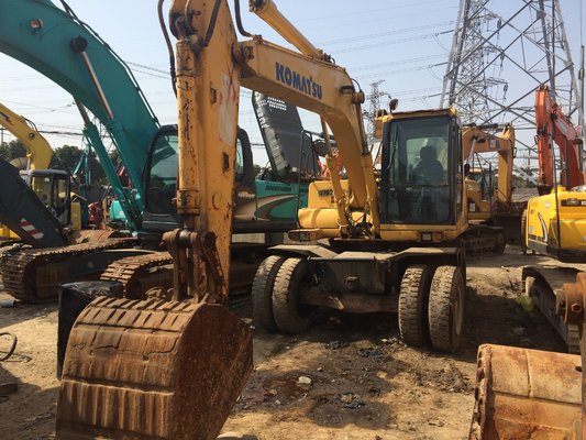 15 Ton Komatsu Wheel Excavator Used Earth Moving Equipment 15110kg